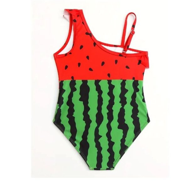 Swim | Watermelon Girls Ruffle Swimsuit Bathing Suit | Poshmark